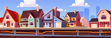 Town Street With Underground Pipeline System Vector Image