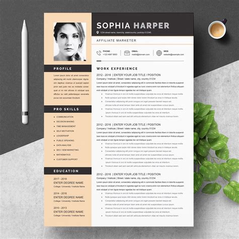 CV Template Simple Design Cuts