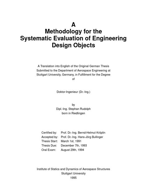 rudolph a methodology for the systematic evaluation of engineering