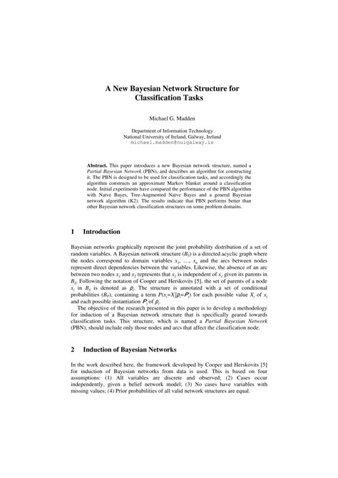 Pdf A New Bayesian Network Structure For Classification Tasks