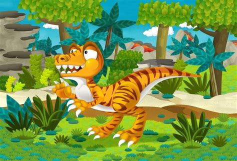 AOFOTO 8x6ft Cartoon Dinosaur Background Fantasy Jungle Safari Forest