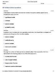 Econometrics Basics Quizlet Practice Questions Definitions Course Hero