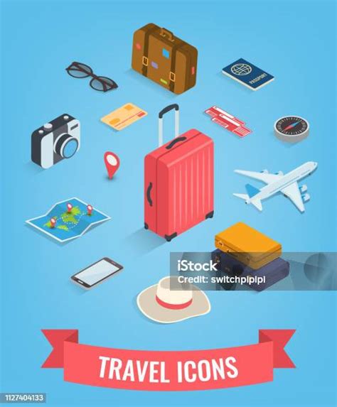아이소메트릭 스타일에서 아이콘 여행 여행 및 관광 개념입니다 벡터 3차원 형태에 대한 스톡 벡터 아트 및 기타 이미지 3차원 형태 관광 관광객 Istock