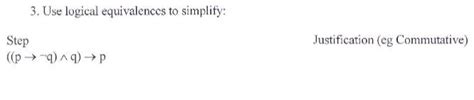 Solved Use Logical Equivalences To Simplify Chegg