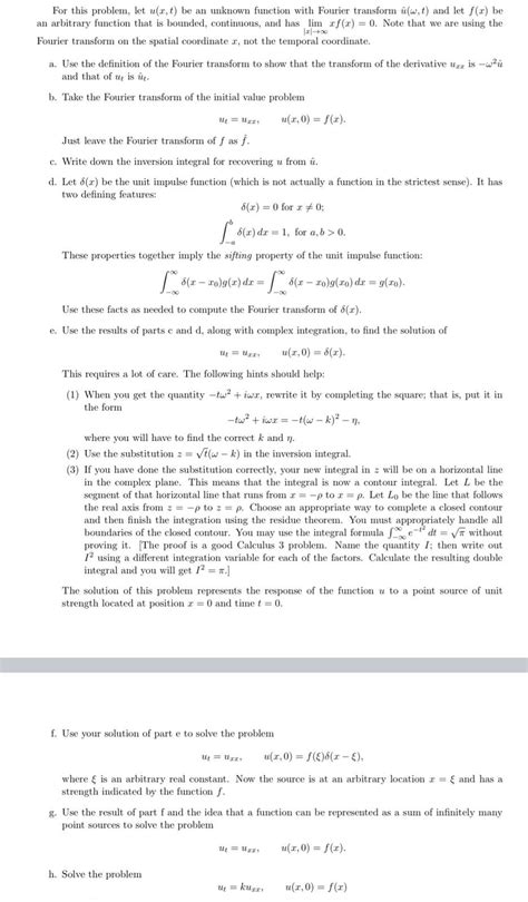 Solved For This Problem Let Ux T Be An Unknown Function