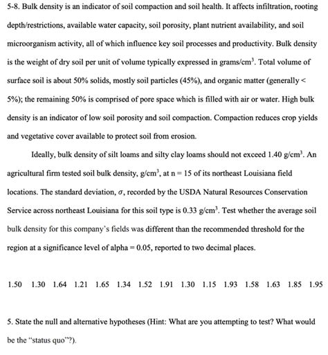 Solved Question 5 8 Bulk Density Is An Indicator Of Soil