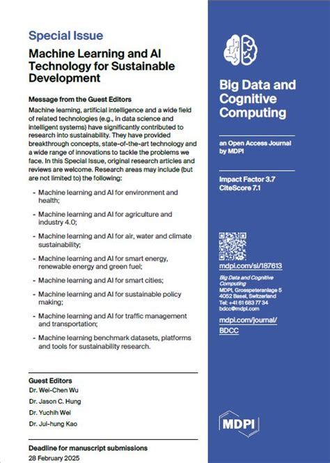 Big Data And Cognitive Computing Mdpi On Linkedin Ai Sustainability