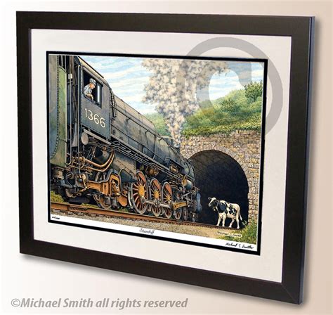 Steam Train Art Print Locomotive Artwork Railroad Poster Artist