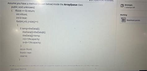 Solved Assume You Have A Method Shown Below Inside The