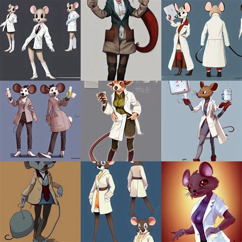 Anthropomorphic Mouse Furry Female Pinup Girl In The Stable Diffusion