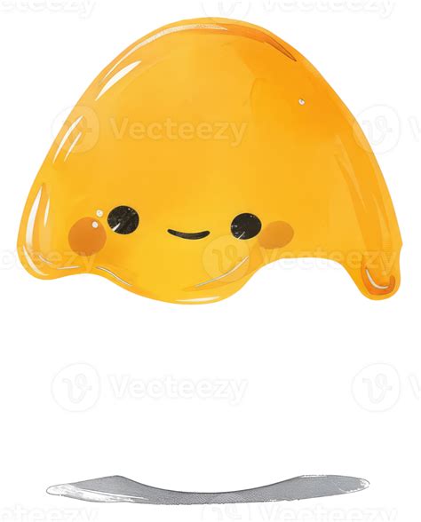 A Smiling Yellow Blob Cartoon Character With Black Eyes 57770628 Png