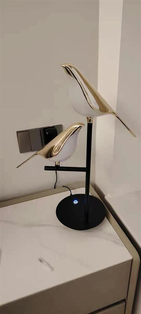 Lampsmodern Table Lamp Golden Bird Table Light For Bedroom