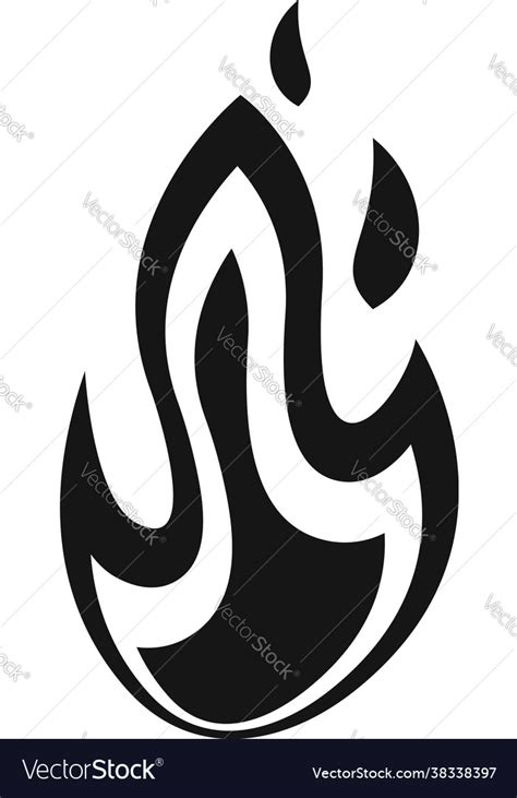 Fire Flame Passion Icon Simple Style Royalty Free Vector