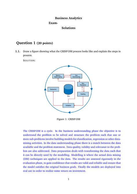 Solution Business Analytics Example Exam Solutions Studypool