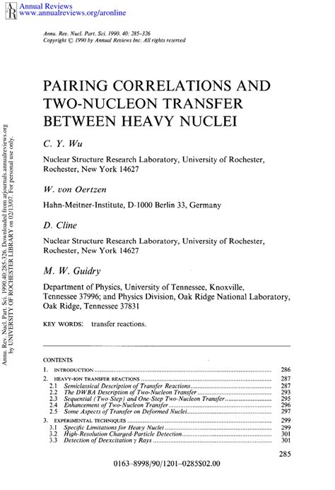 Pdf Pairing Correlations And Two Nucleon Transfer Between Heavy Nuclei