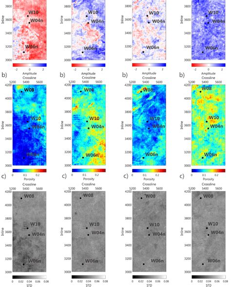 The Time Maps Of A Seismic Amplitudes B The Mean Porosity Models
