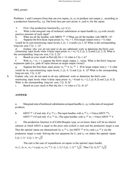 HW3 Answer Homework 3 HW3 Answer SMU Classification Restricted Problems 1 And 2 Concern