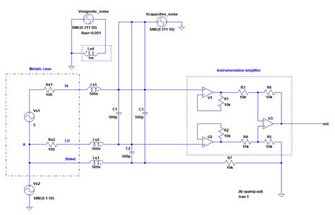 Noise How Can I Demonstrate Magnetic And Capacitive Coupling On An Stp Cable In Spice