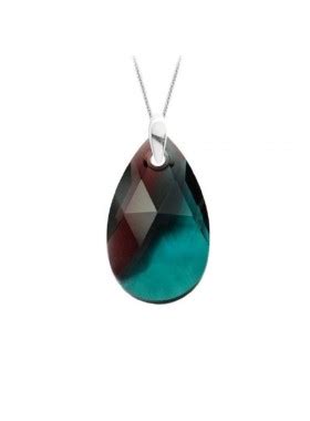 Подвеска Миндалевидная со Swarovski бирюзово-коричневыми