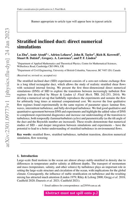 Pdf Stratified Inclined Duct Direct Numerical Simulations