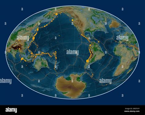Easter Tectonic Plate On The Physical Elevation Map In The Fahey Oblique Projection Centered
