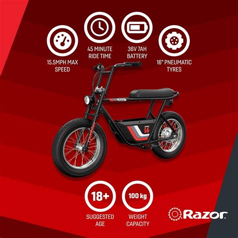 Razor Rambler 16 36v Electric Minibike With Retro Style Up To 155