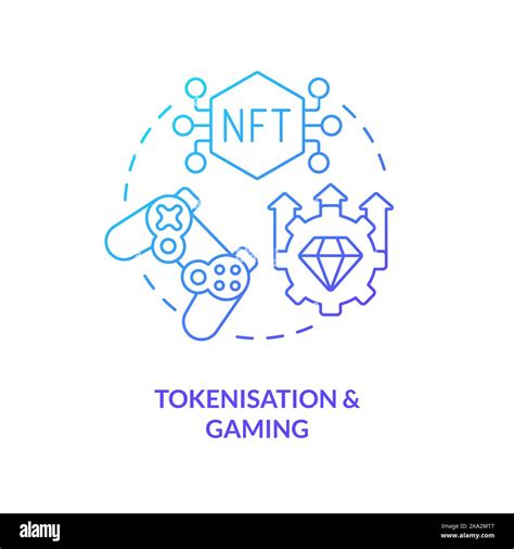 Tokenisation And Gaming Blue Gradient Concept Icon Stock Vector Image