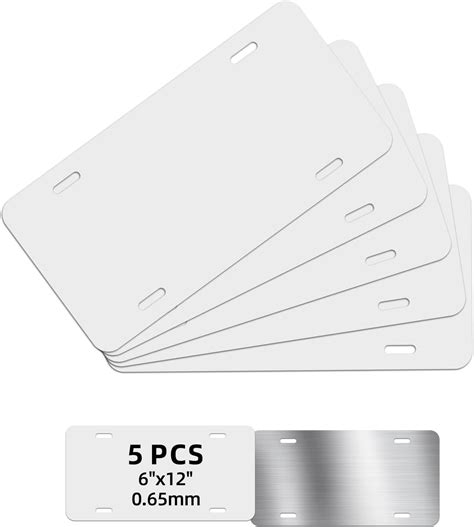 Xclpf 5 Pcs White Sublimation License Plate Blanks For