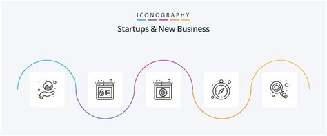 Startups And New Business Line 5 Icon Pack Including Search Web Development Budget