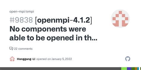 Openmpi 412 No Components Were Able To Be Opened In The Pml