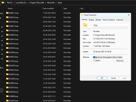 what is c program files x86 microsoft temp it is taking a lot of