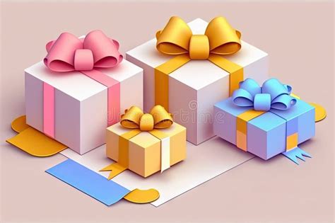 T Boxes With Bows And Ribbons Stock Illustration Illustration Of