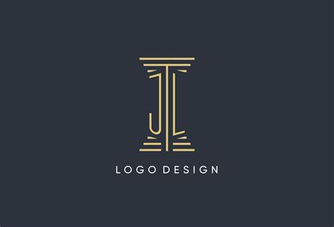 Jl Initial Monogram With Pillar Shape Logo Design 26157060 Vector Art At Vecteezy