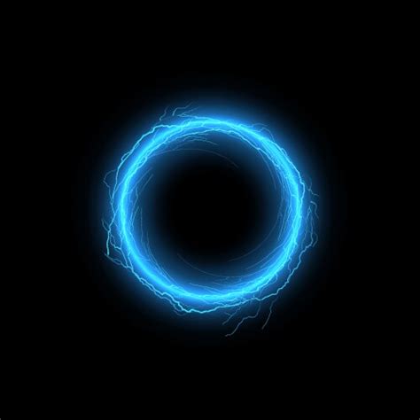 Blue Electric Circle With Thunder Effect Vector Image