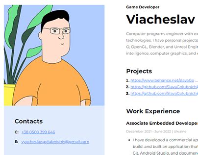 Html Cv Projects Photos Videos Logos Illustrations And Branding Behance