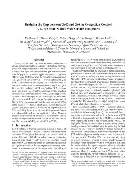 Bridging The Gap Between Qoe And Qos In Congestion Control Pdf