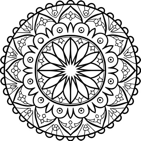 Quick And Easy Mandala Coloring Page Download 60988237 Vector Art At