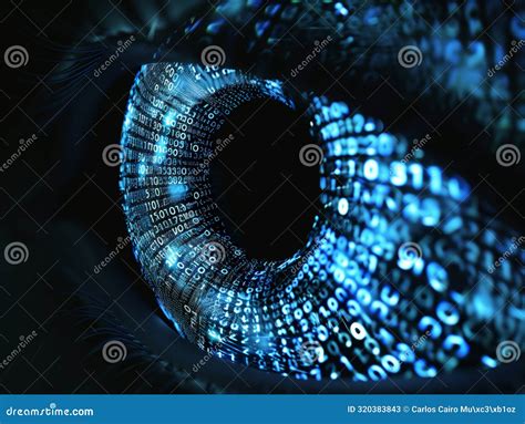Human Iris Made Of Binary Code Stock Illustration Illustration Of