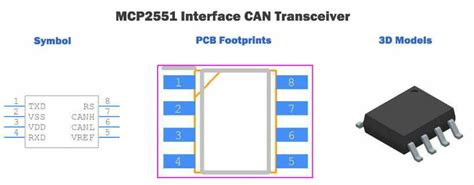 Mcp2551 Interface Integrated Circuits Ics Can Transceiver Reversepcb