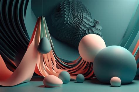 Premium AI Image Abstract Wave Of D Geometric Shapes And Patterns Created With Generative Ai