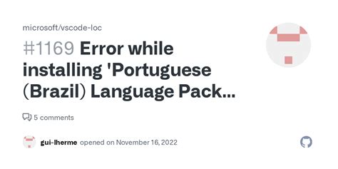 Error While Installing Portuguese Brazil Language Pack For Visual