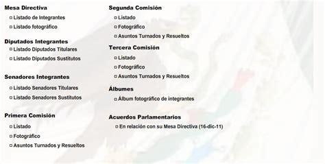 Integración De La Comisión Permanente Primer Receso Del Tercer Año Lxi Legislatura Diciembre