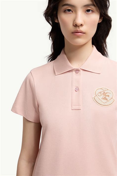 Light Pink Heart Logo Patch Cotton Piquet Polo Shirt Tops And T Shirts