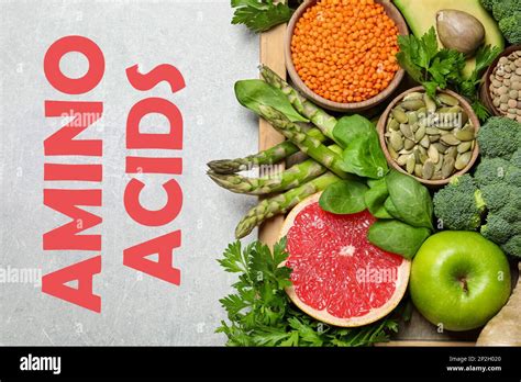Fresh Vegetables Fruits And Seeds On Light Grey Table Flat Lay