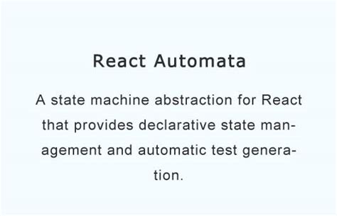 A State Machine Abstraction For React