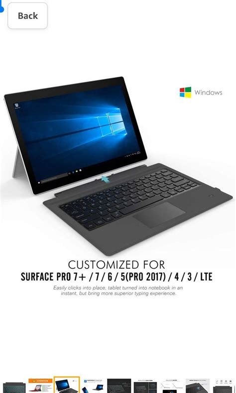 Moko Type Cover Fit Microsoft Surface Pro 7 Plus Pro 7 Pro 6 Pro 5 Pro 4 Pro 3 Ultra Slim