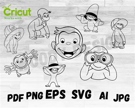 Curious George Pack Outline Curious George Svg Curious Coloring