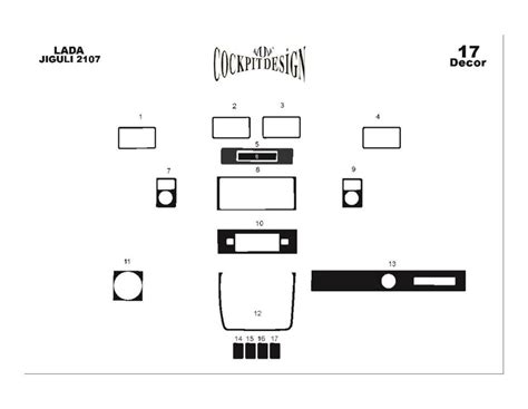 Lada Jiguli 2107 1980 3d Interior Dashboard Trim Kit Dash Trim Dekor 17 Parts