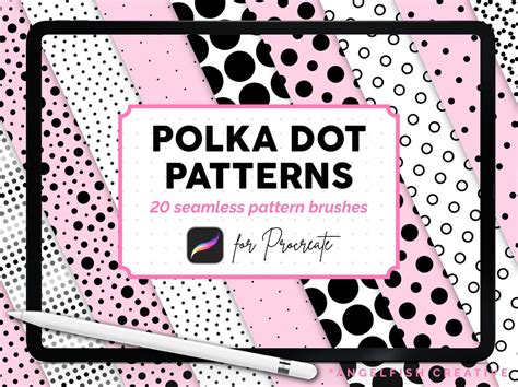 Polka Dot Patterns Brushes For Procreate Seamless Dotted Dots Spots Circle Patterns Brush