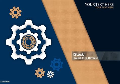 밝은 추상 기하학적 배경 기어 휠 브로셔 표지 배너 전단지를위한 비즈니스 템플릿 가리기에 대한 스톡 벡터 아트 및 기타 이미지